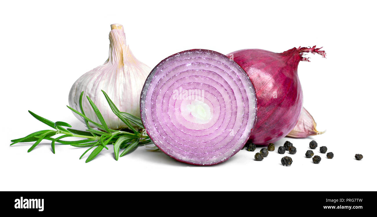 Beautiful fresh red onions, group of objects or cooking ingredients ...