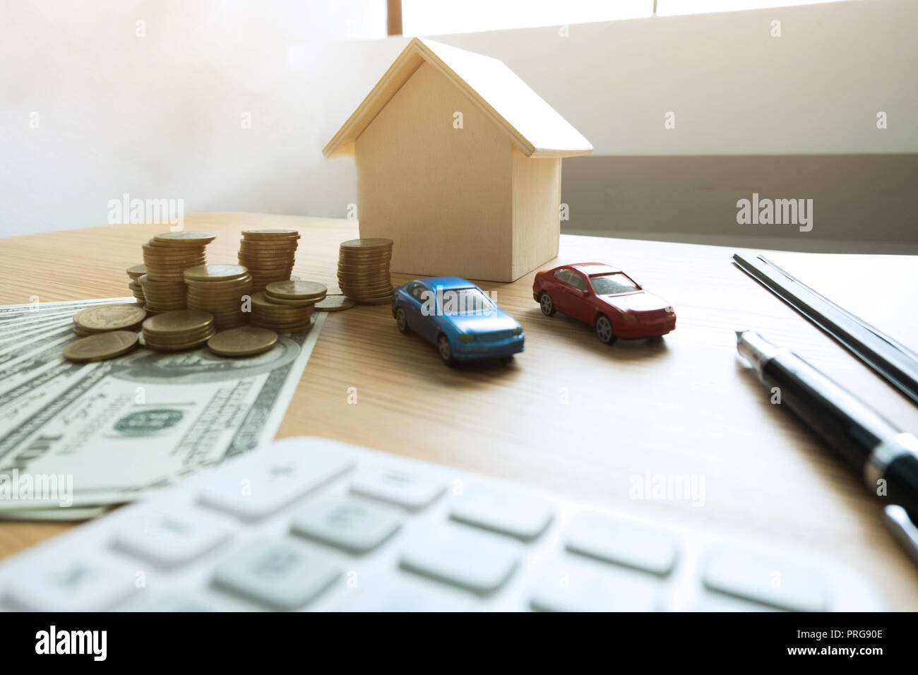 Close up object Money exchange with real estate. Contract on trading a ...