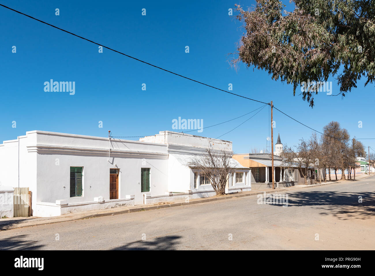 PHILLIPSTOWN, SOUTH AFRICA, AUGUST 6, 2018: A street scene, with ...