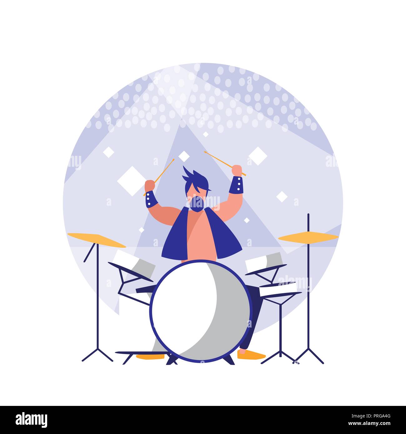 man playing drums avatar character vector illustration design Stock ...