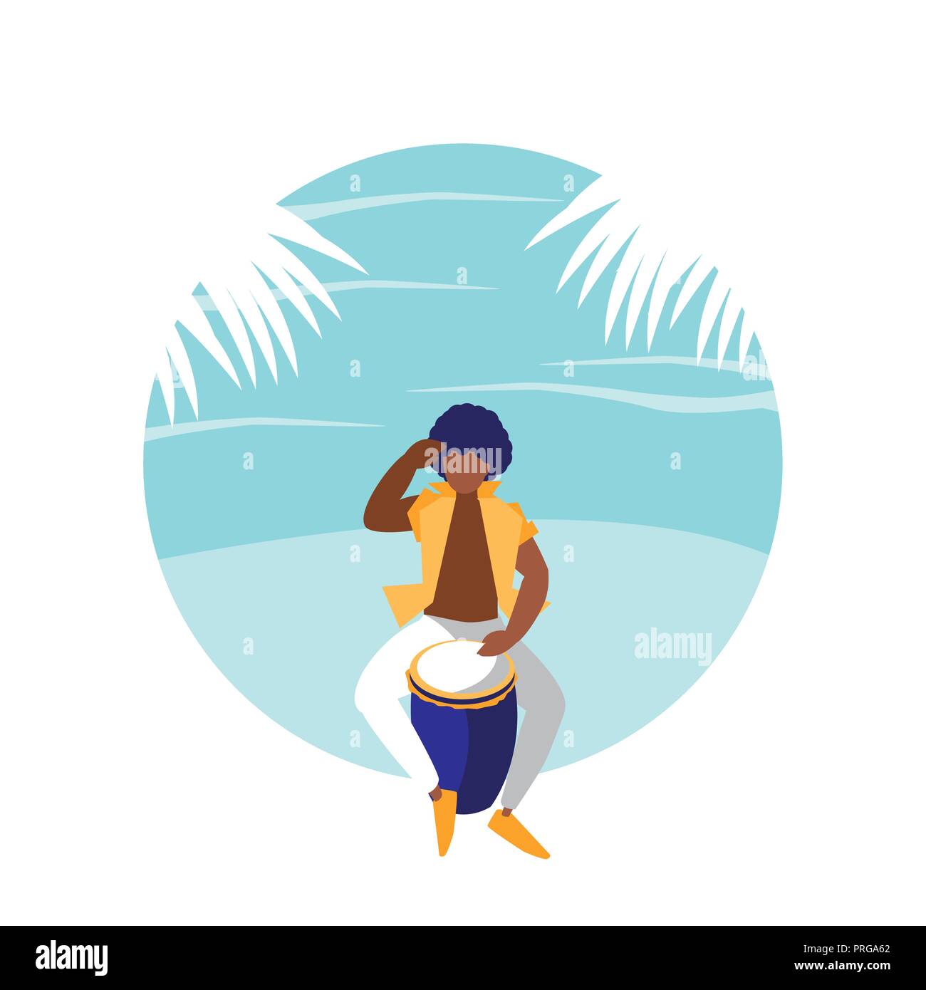 man playing bongo drum avatar character vector illustration design ...