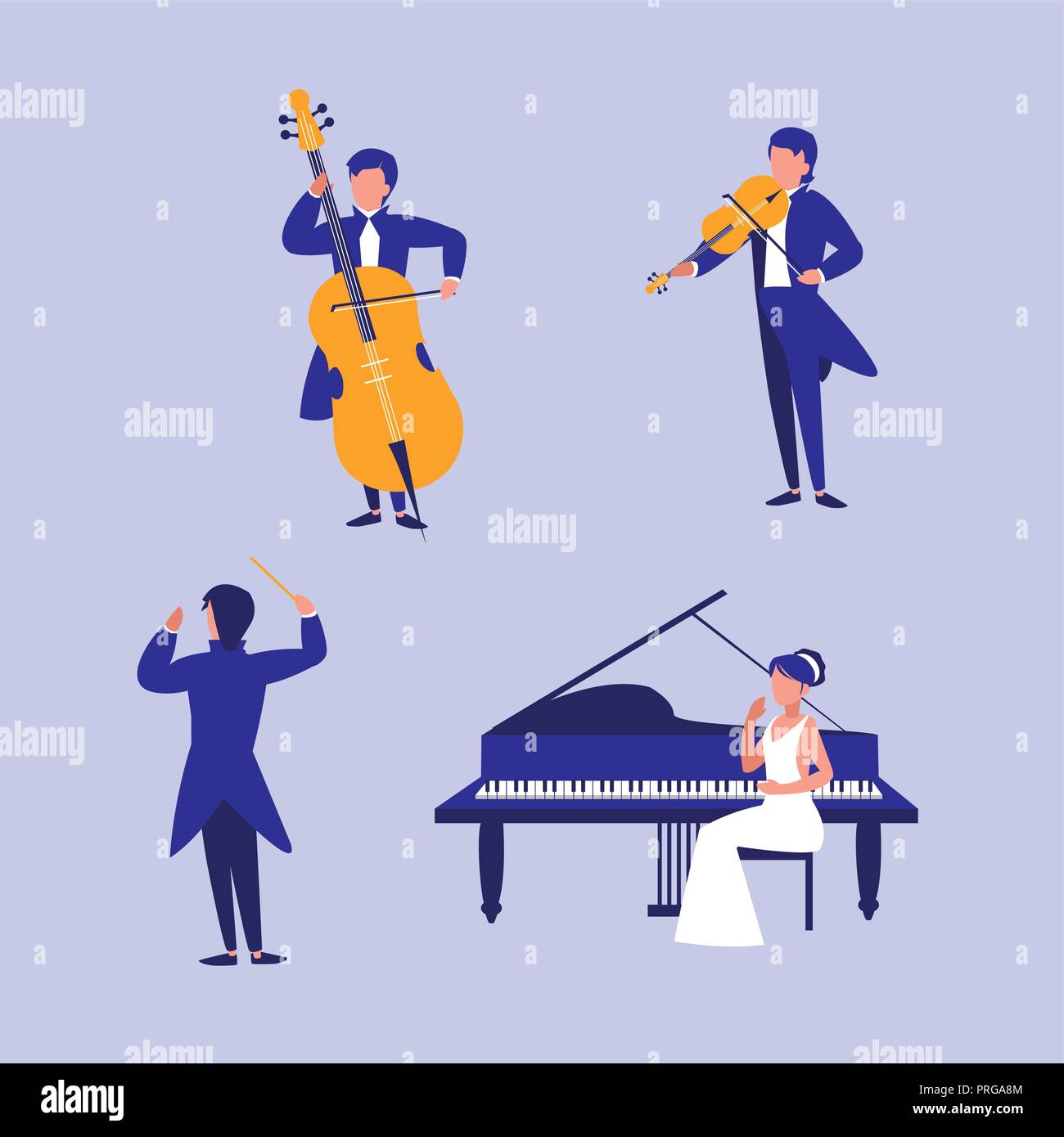 group of people playing instruments musical vector illustration design ...