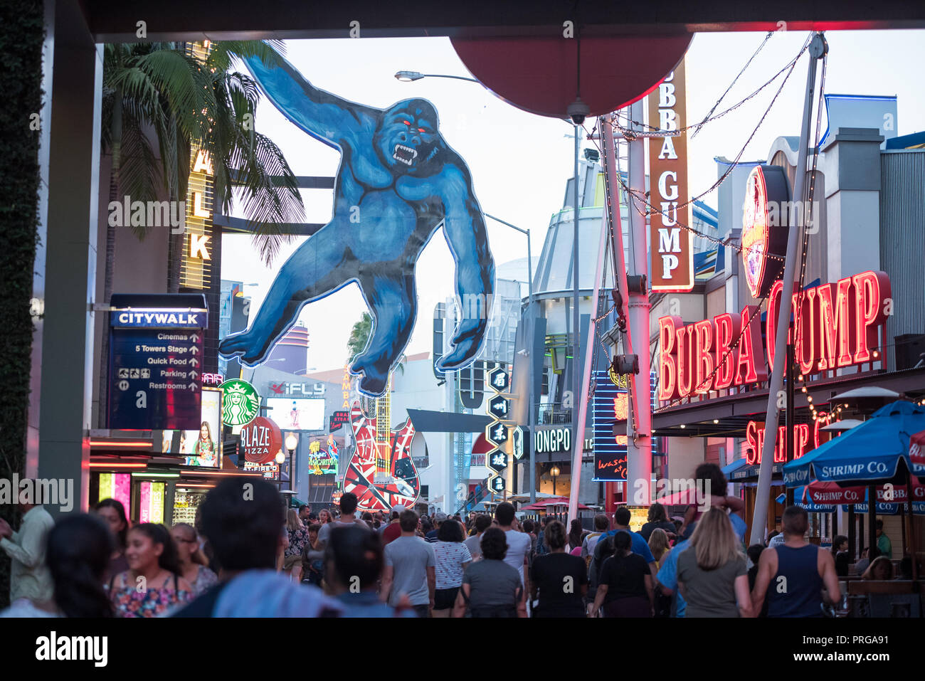 LOS ANGELES,CA - 9/9/2018: Universal city walk crowded with tourists ...