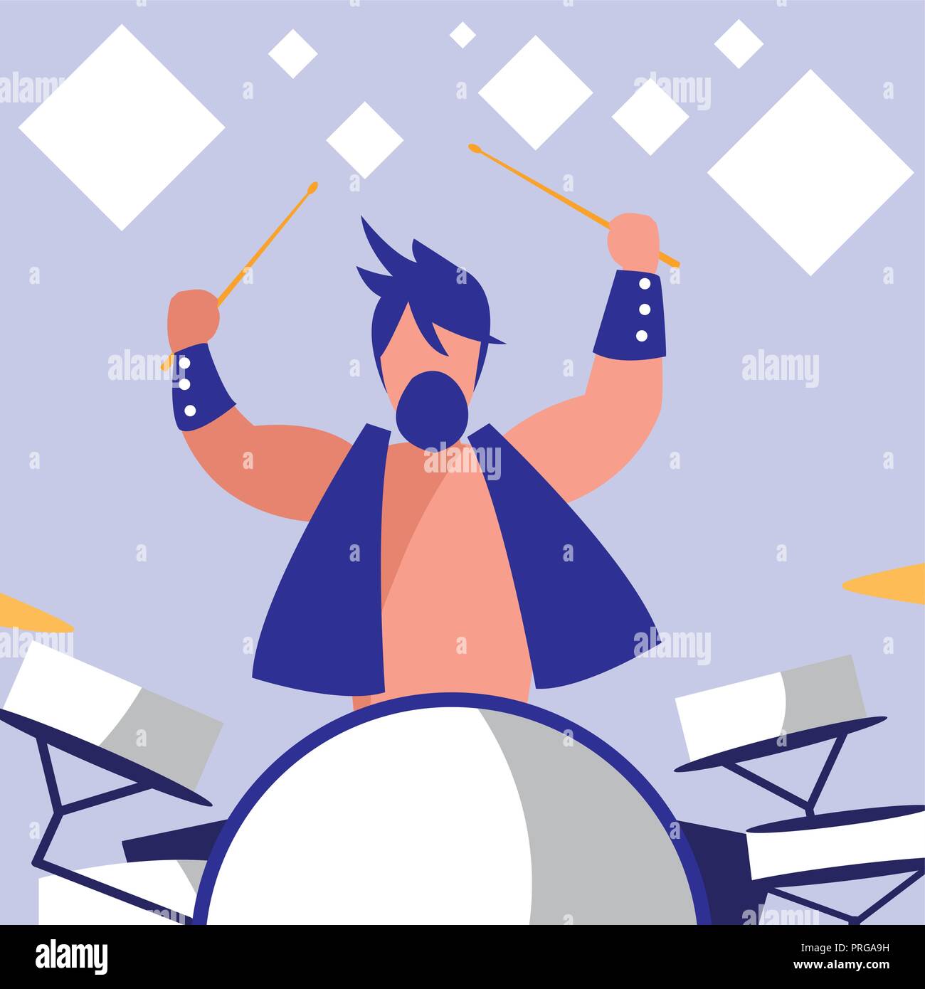 man playing drums avatar character vector illustration design Stock ...