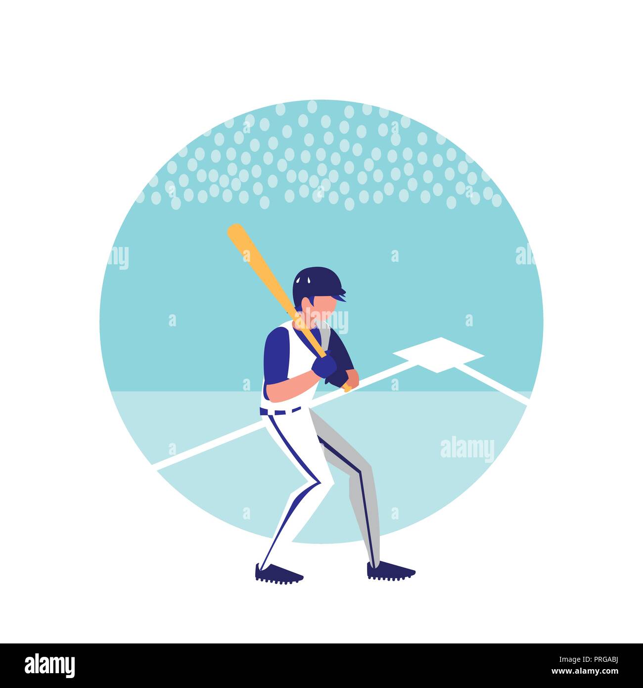 Man Playing Baseball Isolated Icon Vector Illustration Design Stock