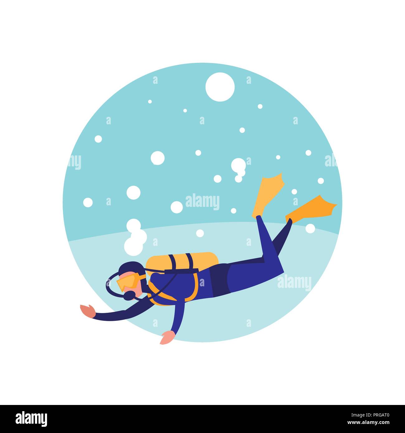 Diver man illustration fins hi-res stock photography and images - Alamy