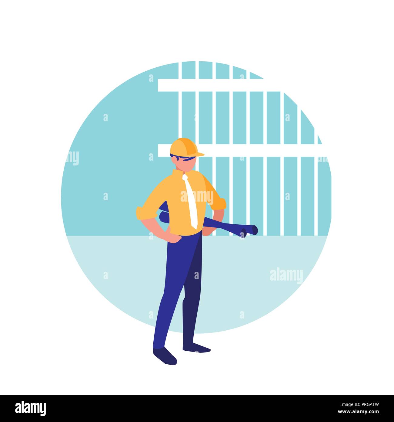 builder man with blueprints avatar character vector illustration design ...