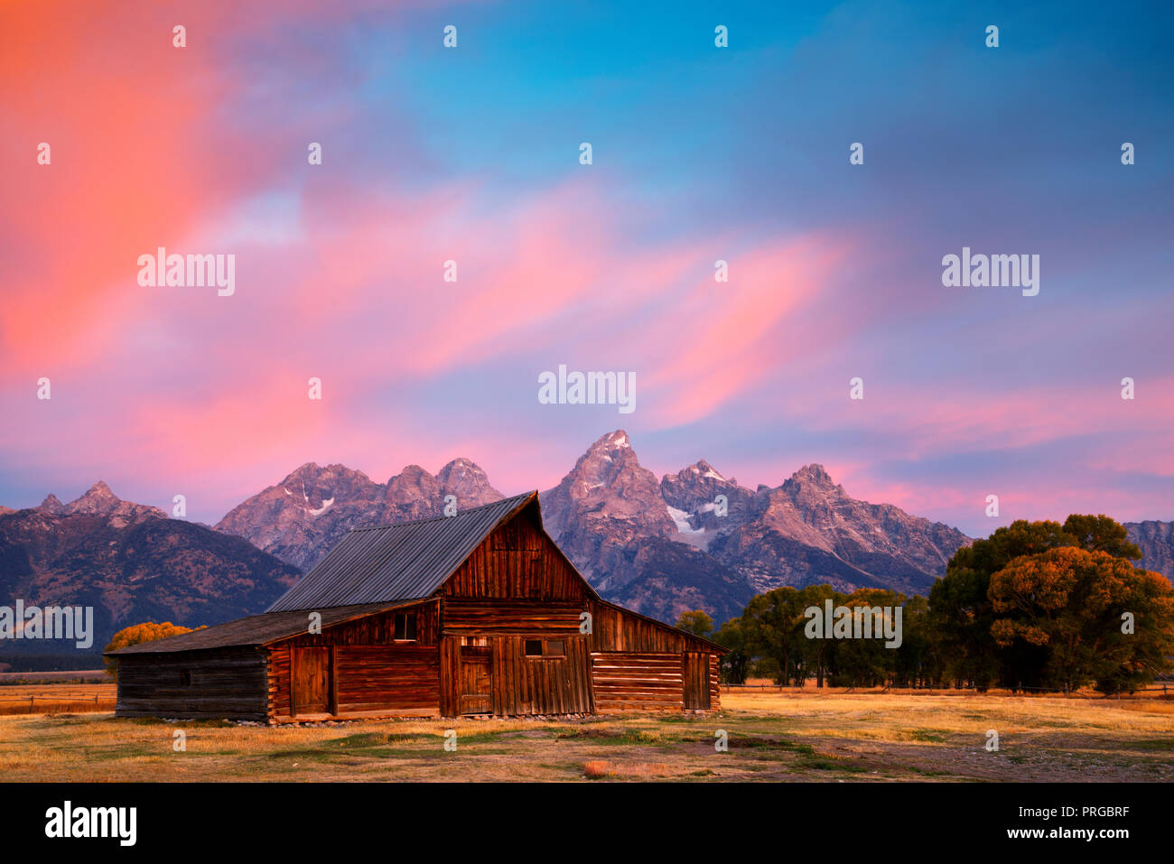 One of the Moulton Barns on Mormon Row at Grand Teton National Park ...