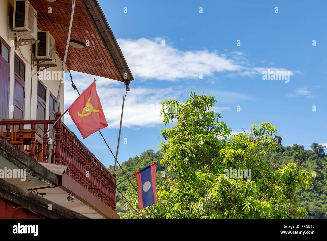 Lao flag and communist flag hi-res stock photography and images - Alamy