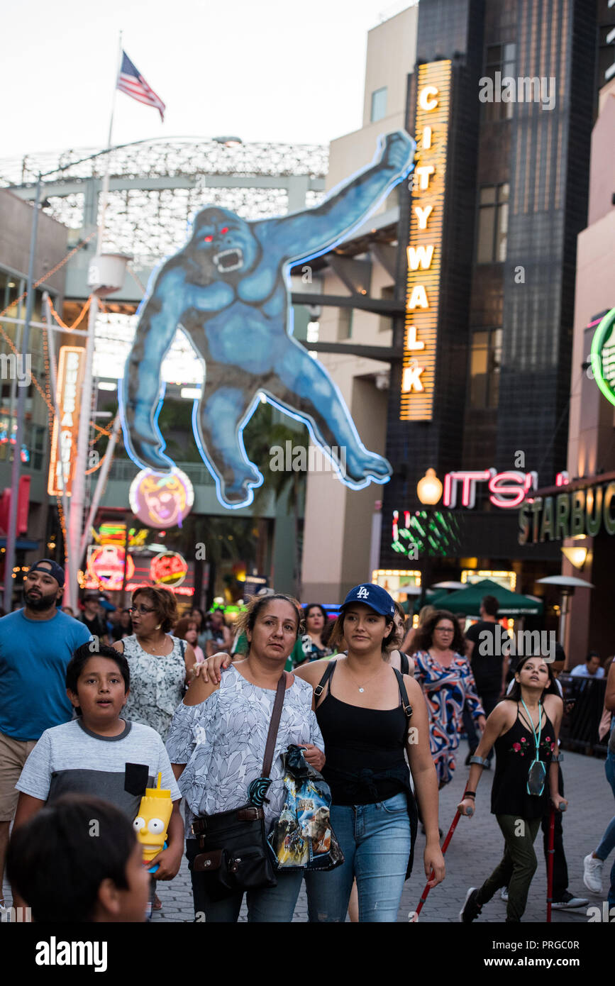 LOS ANGELES,CA - 9/9/2018: Universal city walk crowded with tourists ...