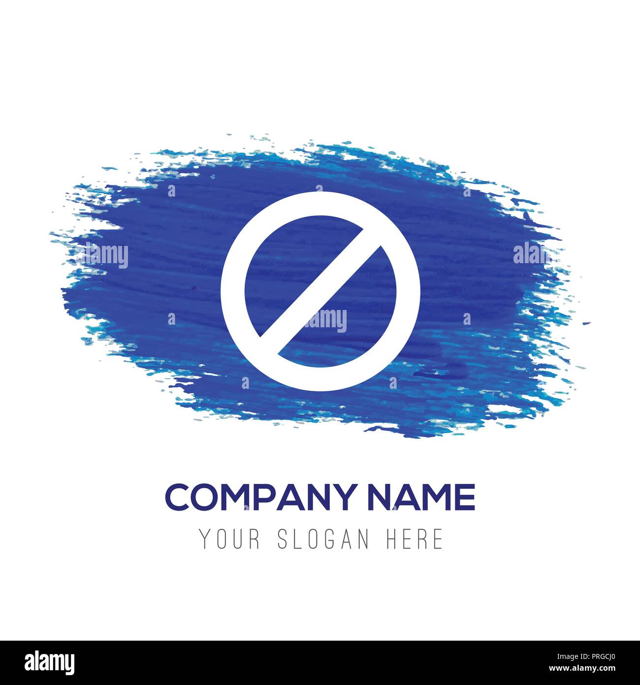 Forbidden sign icon - Blue watercolor background Stock Vector Image ...