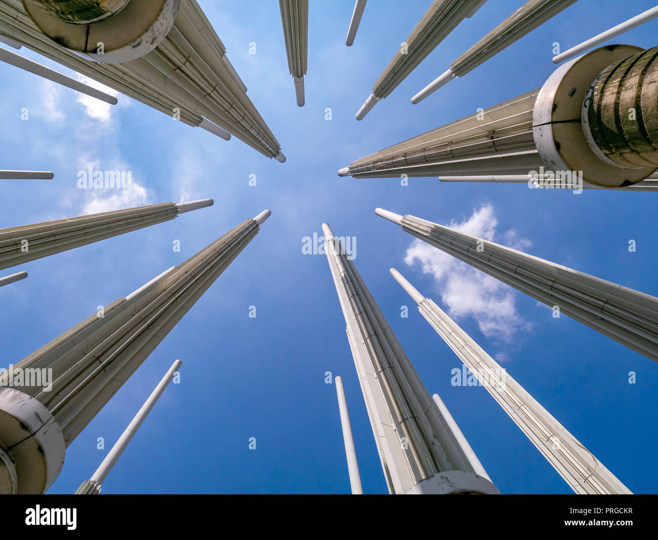 Parque de las Luces (Park of the Lights) on Cisneros Square in Medellin ...