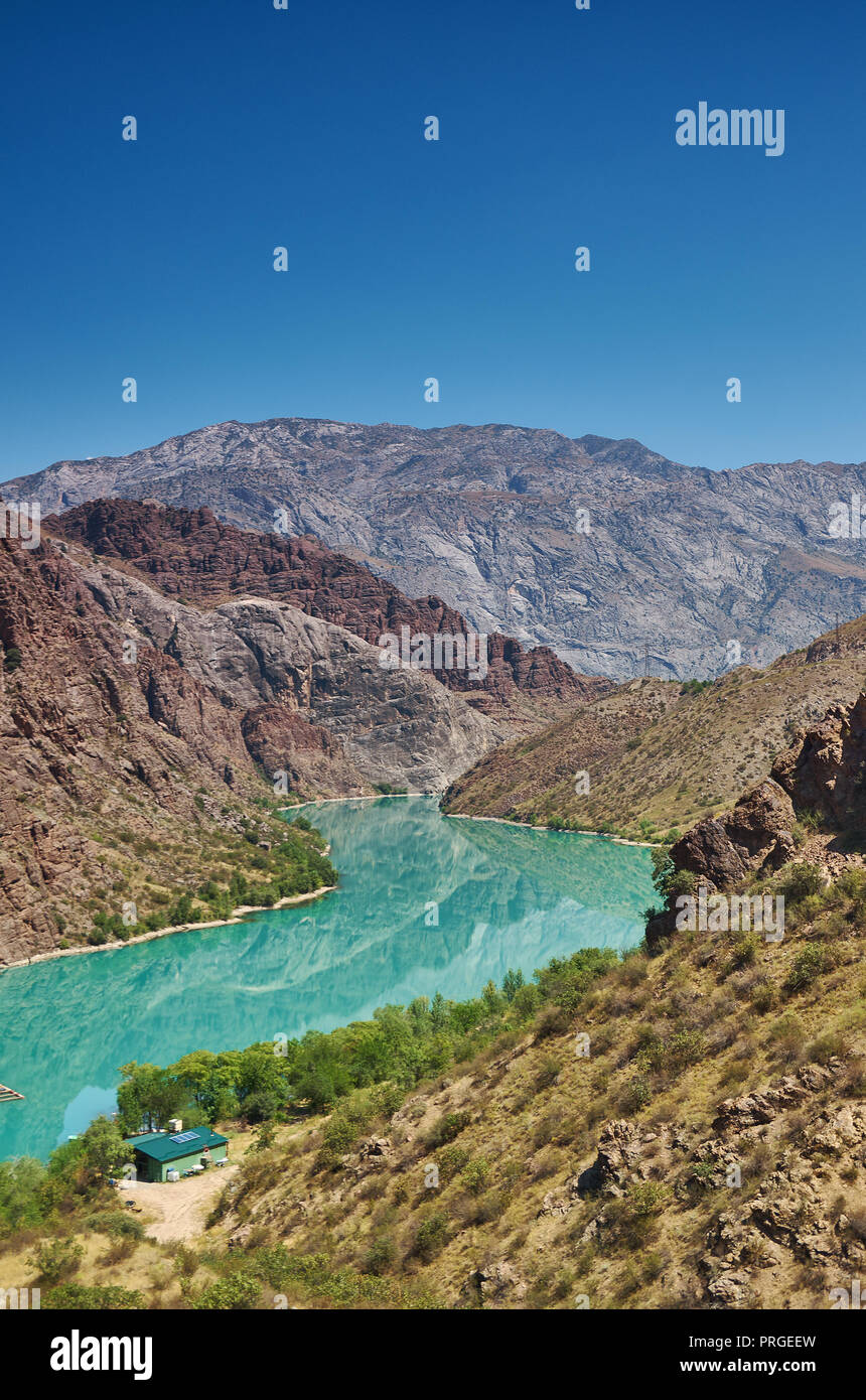 Naryn River rises in the Tien Shan mountains in Kyrgyzstan, Central ...