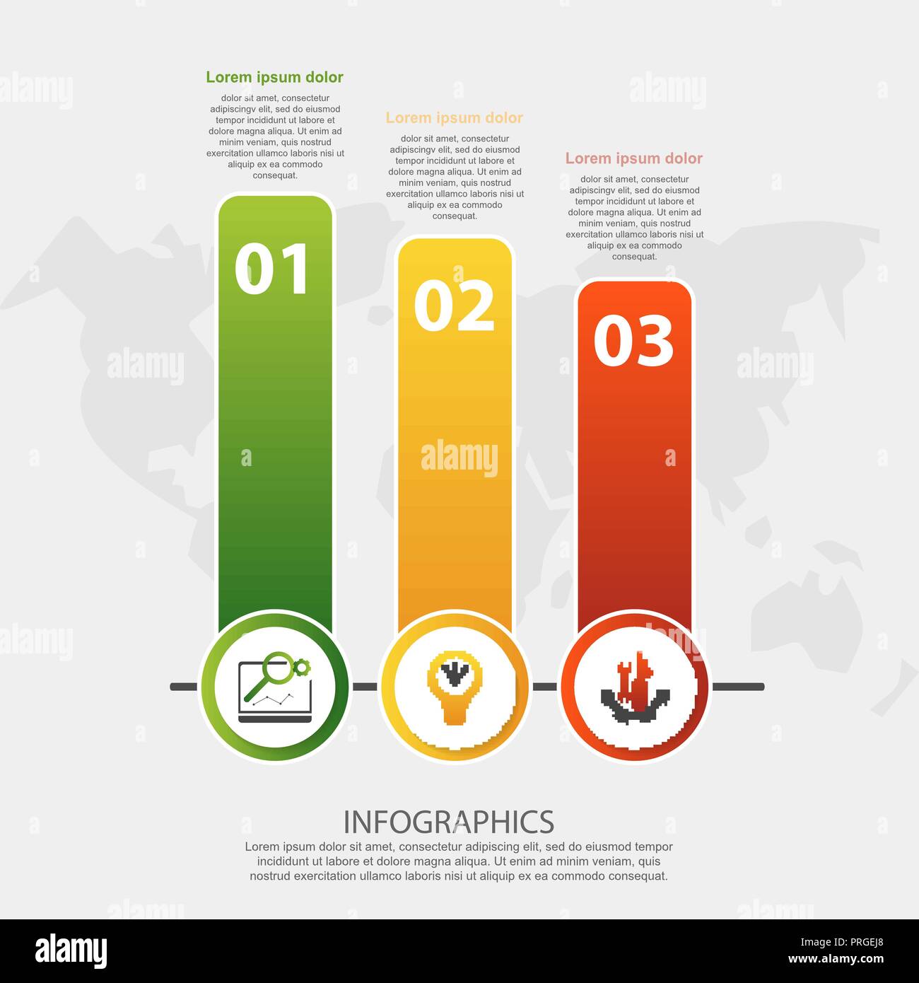 Modern vector illustration. Infographic template with three elements ...
