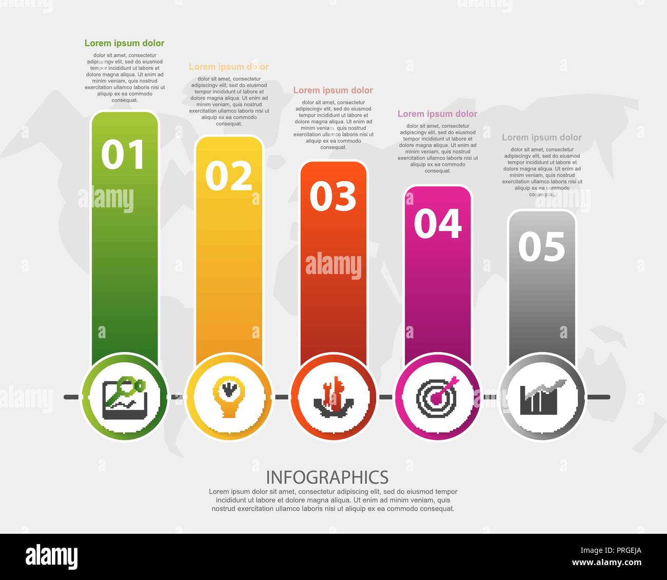 Modern vector illustration. Infographic template with five elements ...