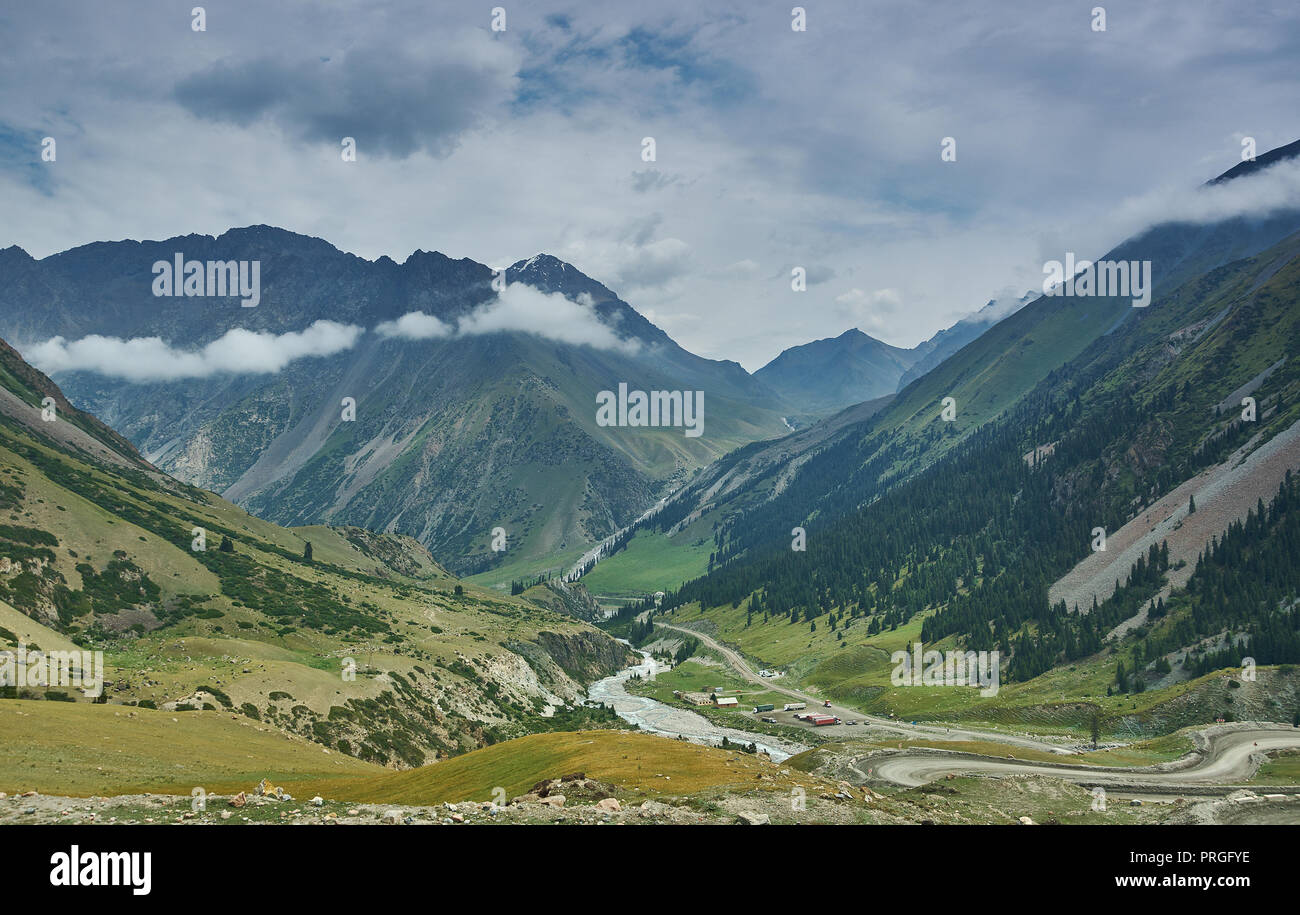 Barskoon Gorge, Beautiful view of the mountains, Kyrgyzstan, Central ...