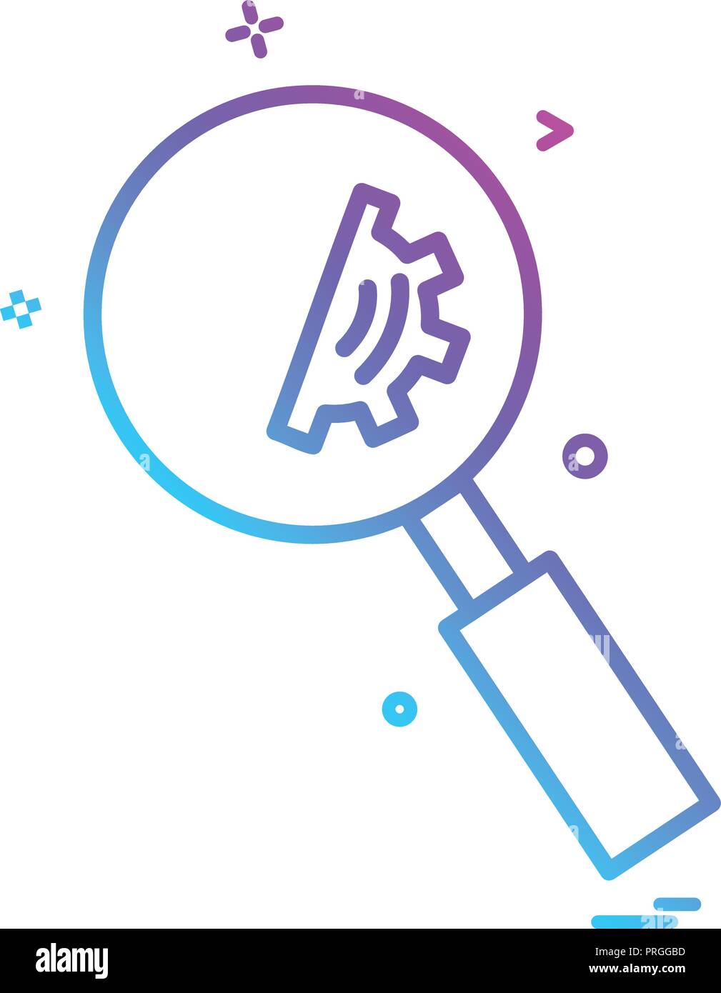 Artificial glass intelligence magnifying icon vector design Stock ...