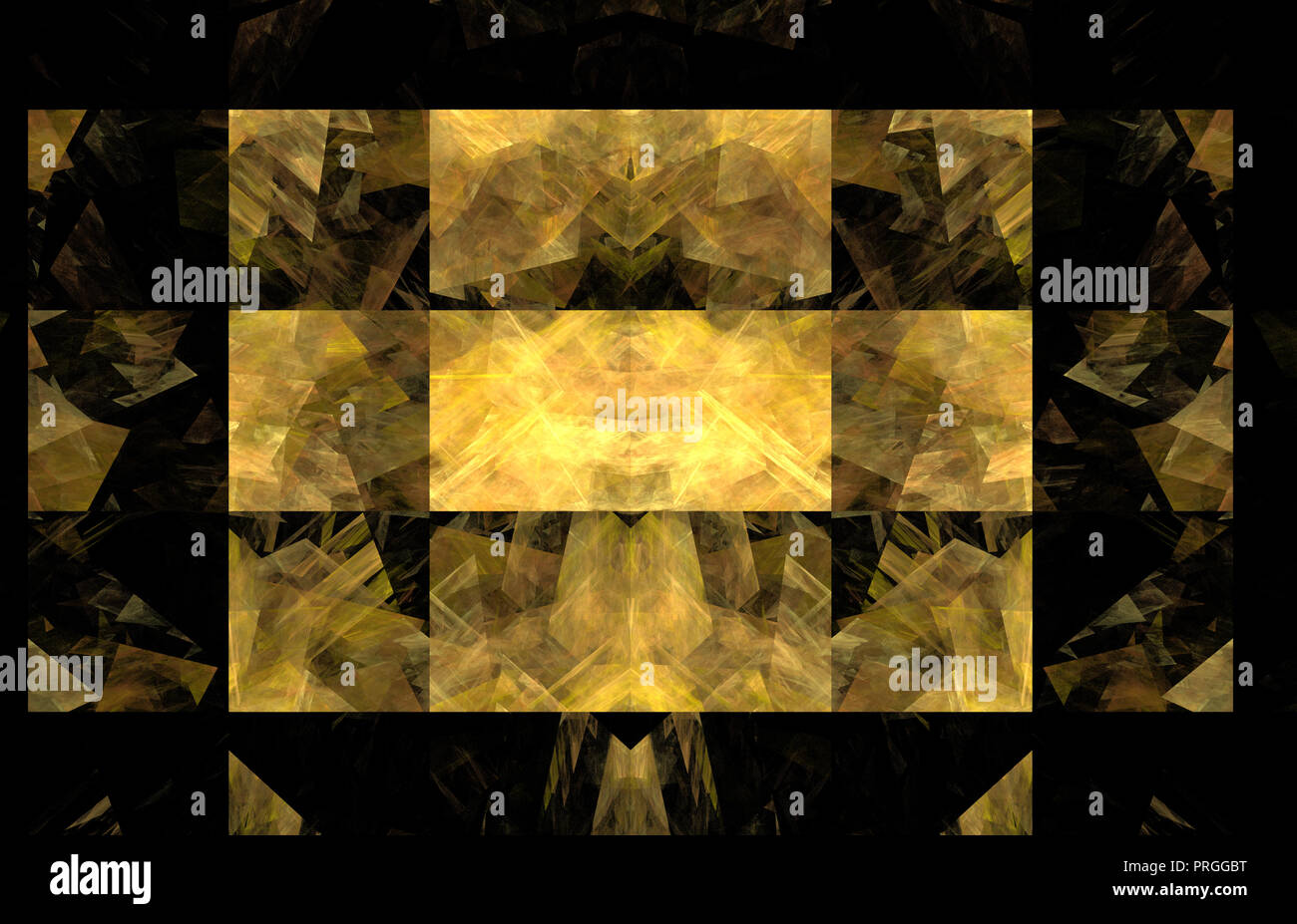 Yellow tile fractal background. Fantasy fractal texture. Digital art ...