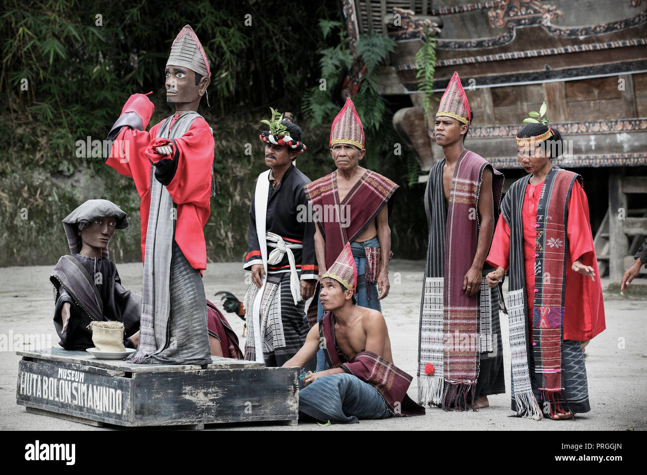 Batak traditional dance group performing on Samosir Island, Lake Toba ...