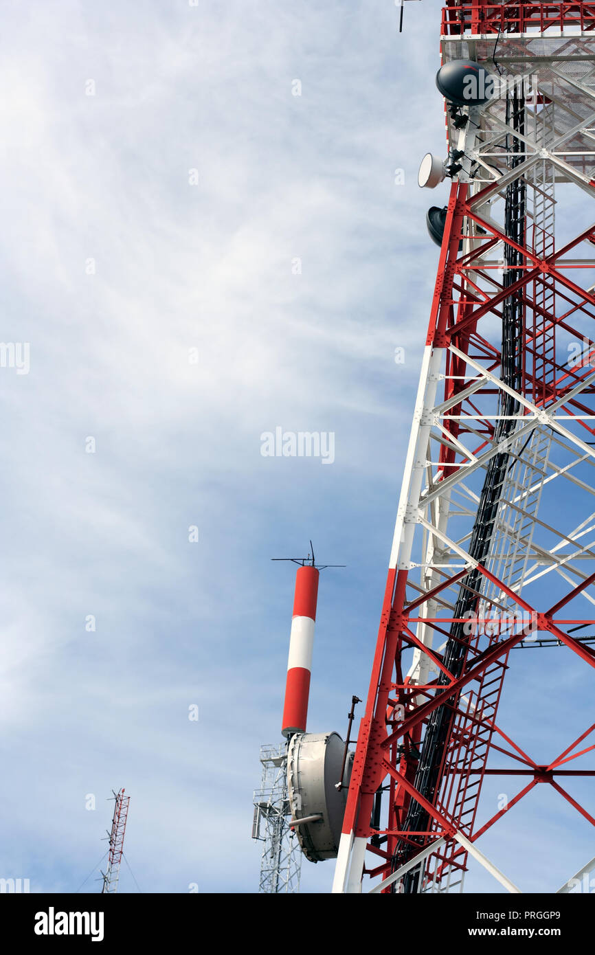 Interesting perspective of a multiple broadcast station Stock Photo - Alamy