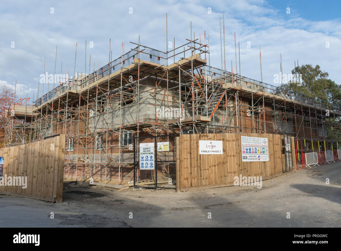 Heathlands New Housing Development Construction Site By Linden Homes In