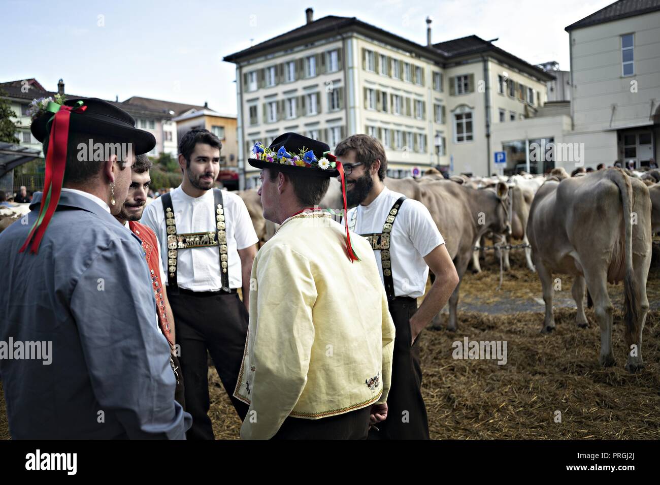 Appenzell, Switzerland. 2nd Oct, 2018. People attend the Appenzell ...
