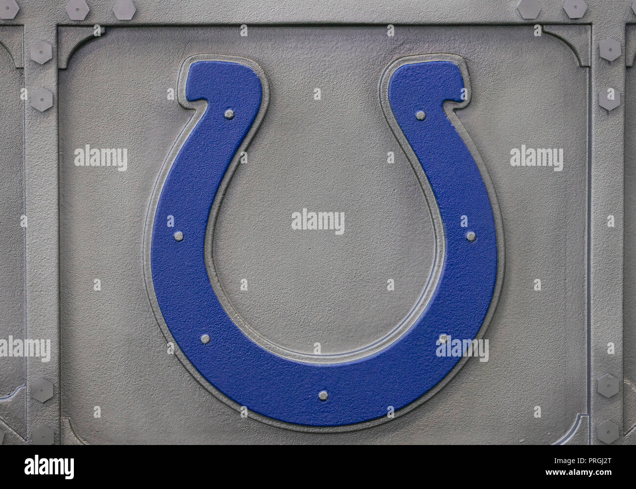 September 30, 2018: Colts logo during NFL football game action between ...