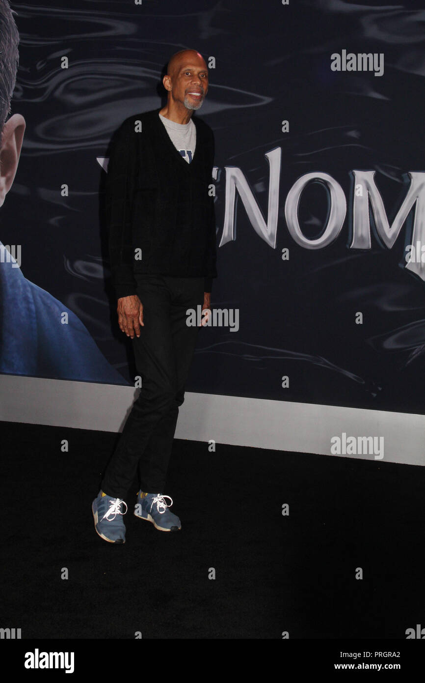 Kareem Abdul-Jabbar 10/01/2018 The World Premiere of "Venom" held at ...