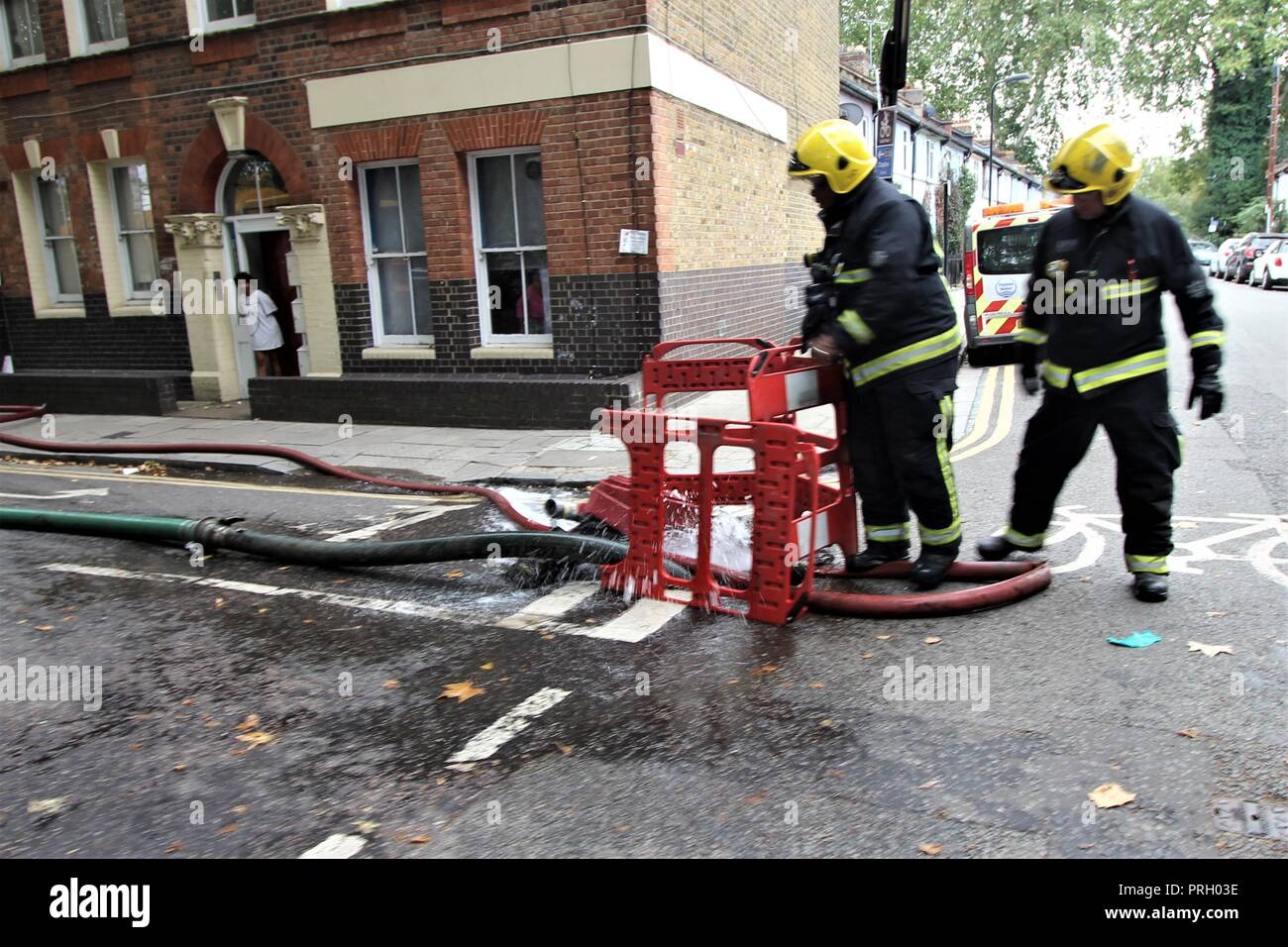 Disaster strikes in East London Stock Photo - Alamy