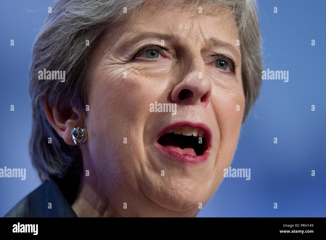Birmingham, UK. 3rd October 2018. Theresa May, Prime Minister, First ...