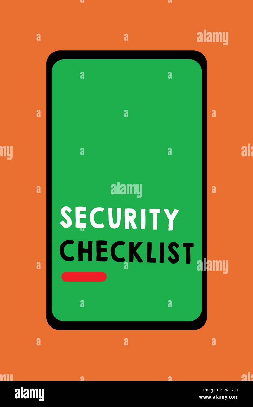 Text Sign Showing Security Checklist Conceptual Photo Protection Of Data And System Guide On