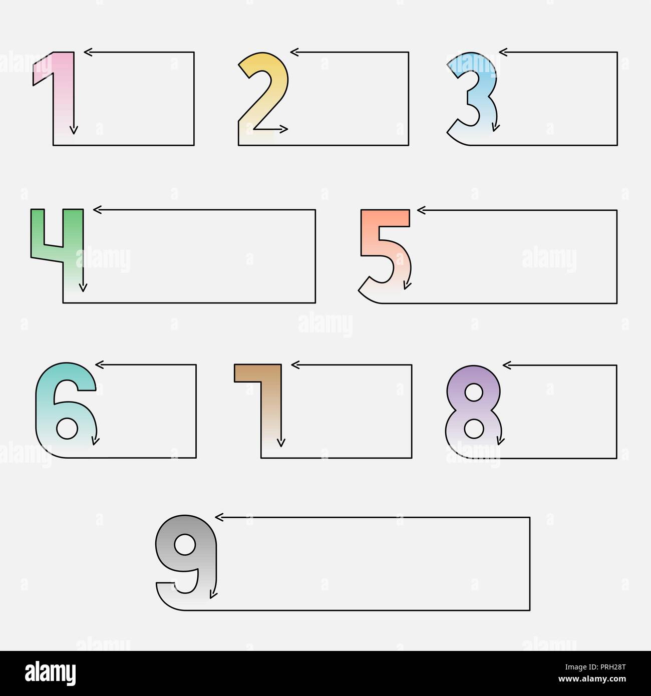 infographic with numbers steps set Stock Vector Image & Art - Alamy