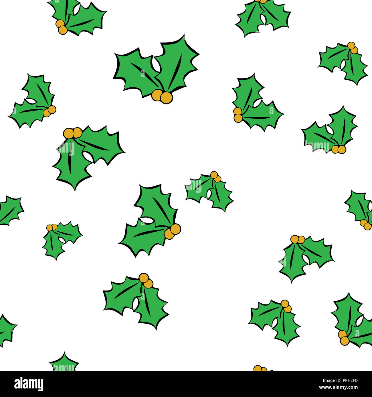 Christmas mistletoe seamless pattern. Isolated on a white background ...
