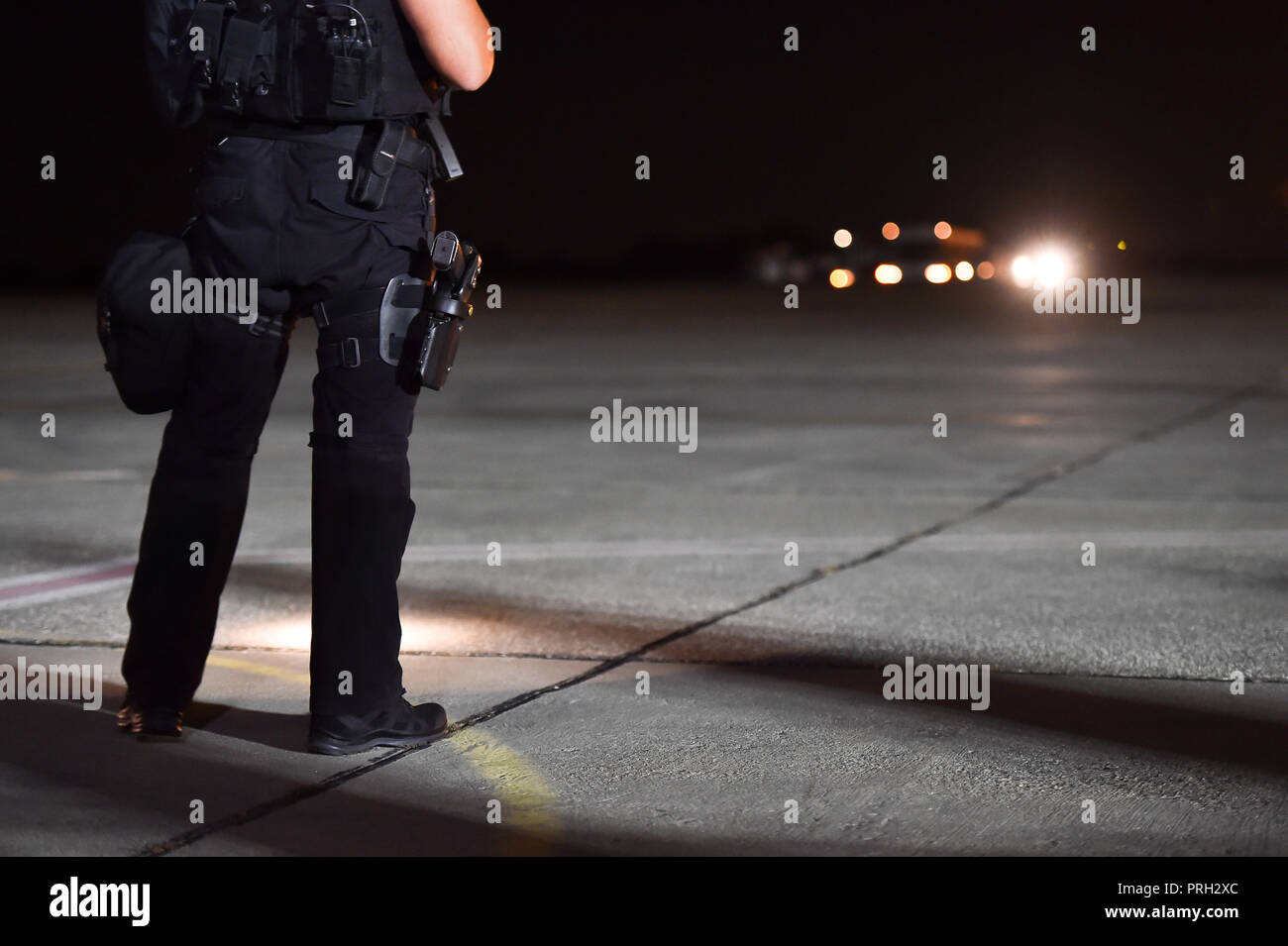 Night scene with special forces showing their skills in a simulated ...