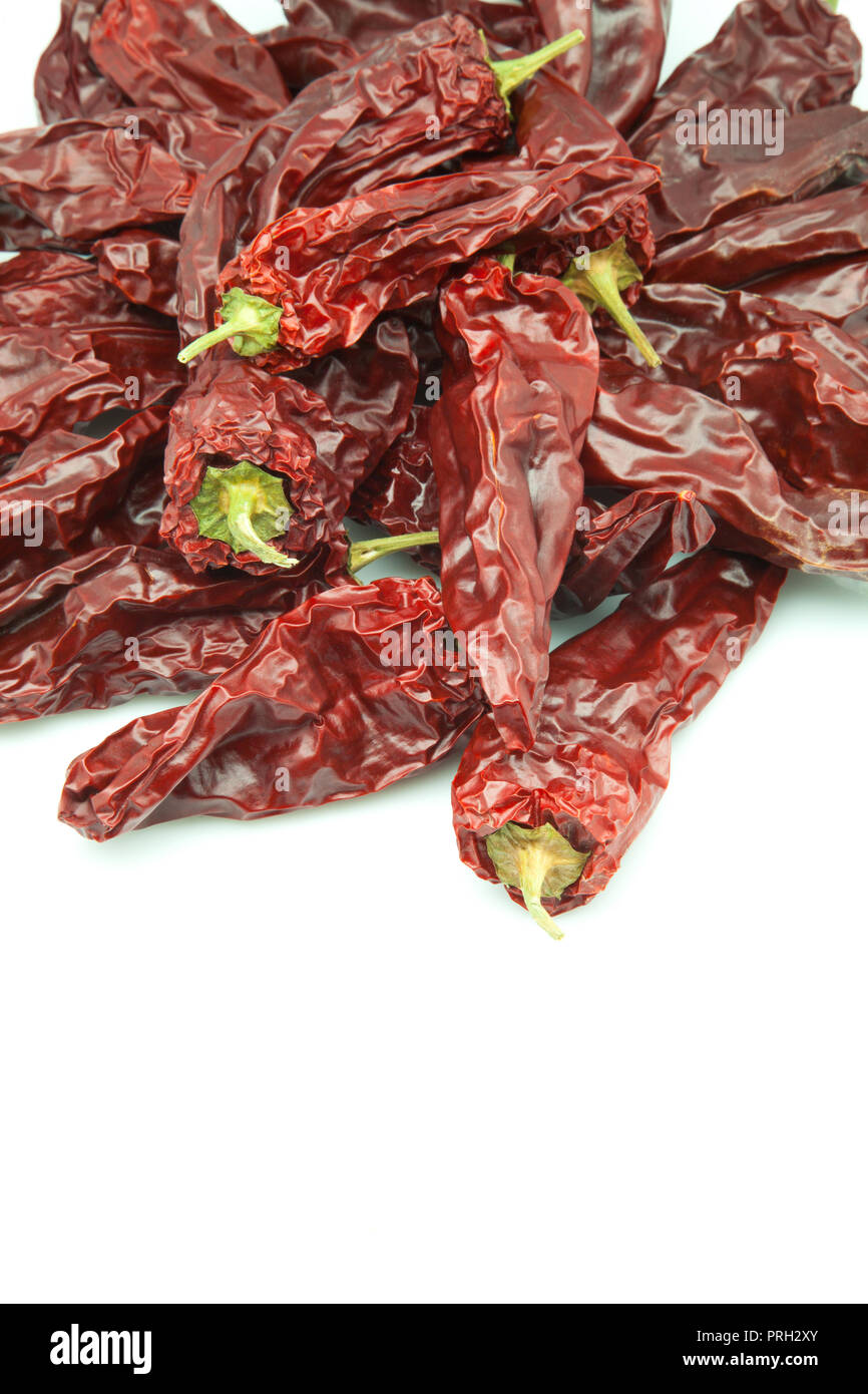 Top view of dried cayenne peppers Stock Photo - Alamy