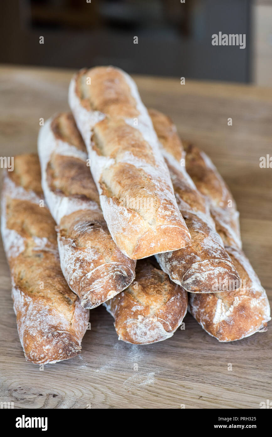 Typical French bread, baguettes Stock Photo - Alamy