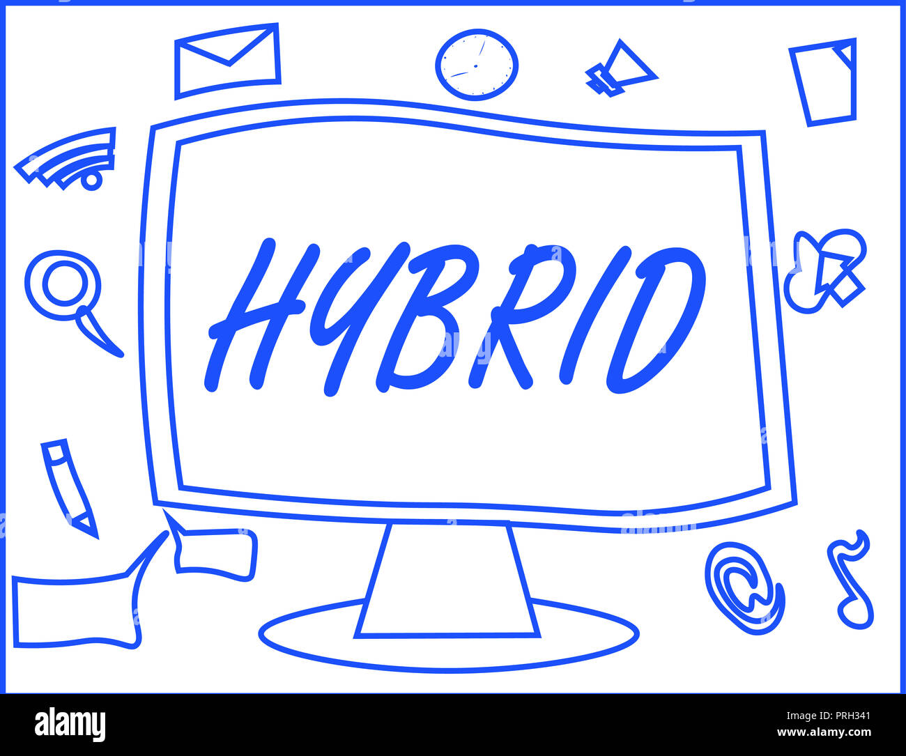 Handwriting text writing Hybrid. Concept meaning offspring of two ...