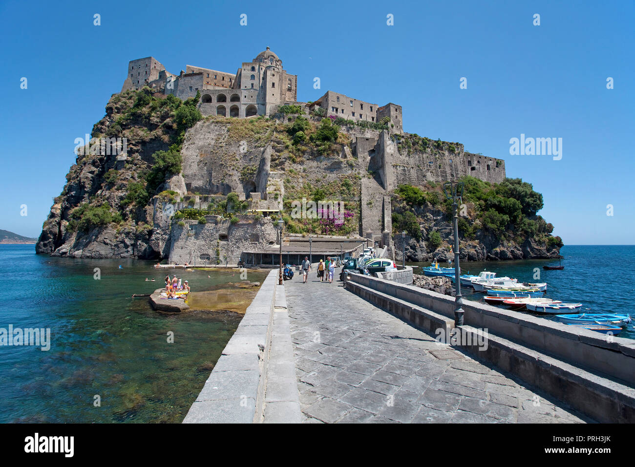 Castello Aragonese at Ischia Ponte, Ischia island, Gulf of Neapel, Campania, Italy Stock Photo ...