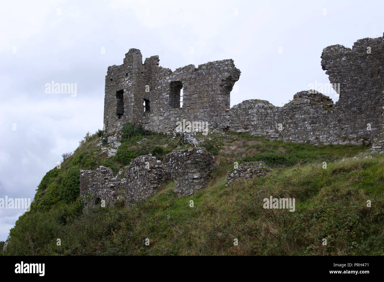 Close up view of medieval castle ruins in County Laois, Ireland (Rock ...
