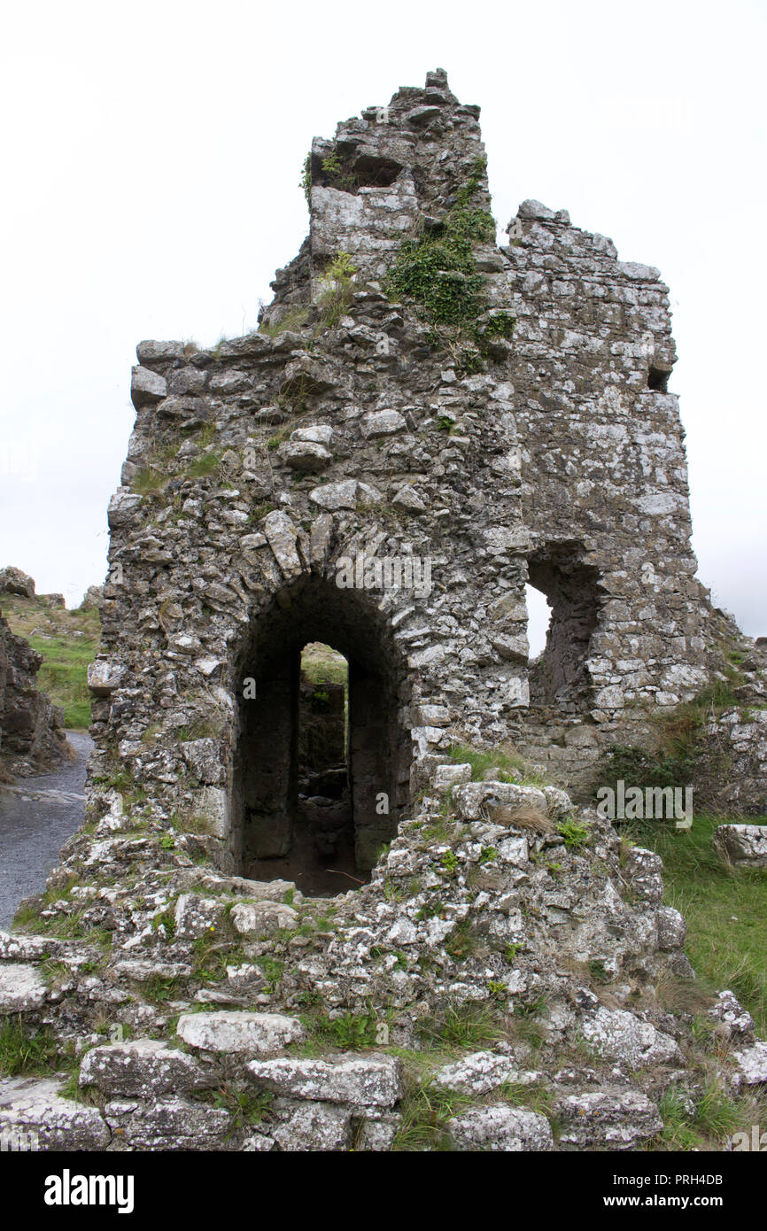 Close up view of medieval castle ruins in County Laois, Ireland (Rock ...