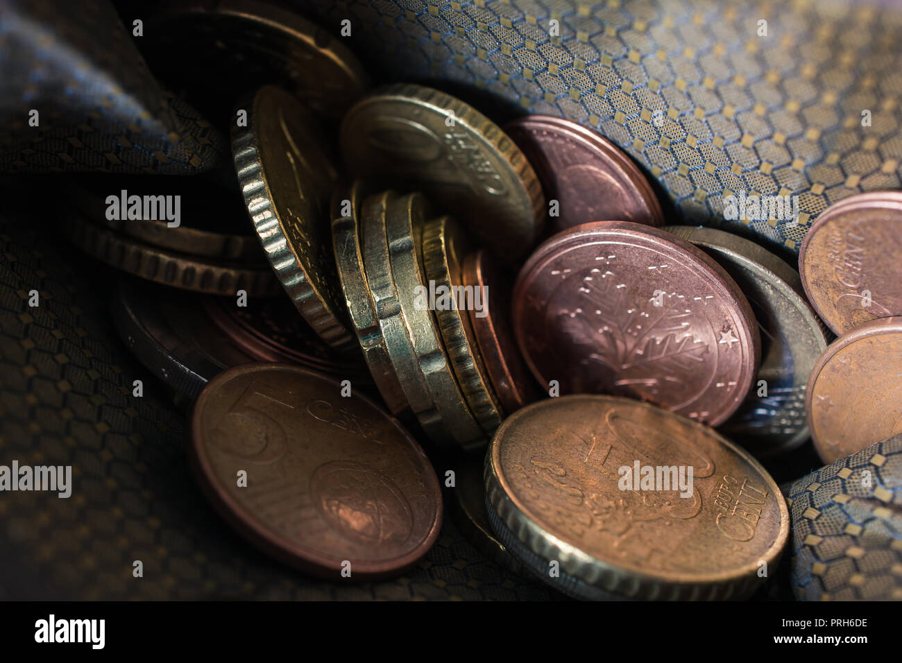 Macro Of Euro Coins In A Wallet Stock Photo - Alamy