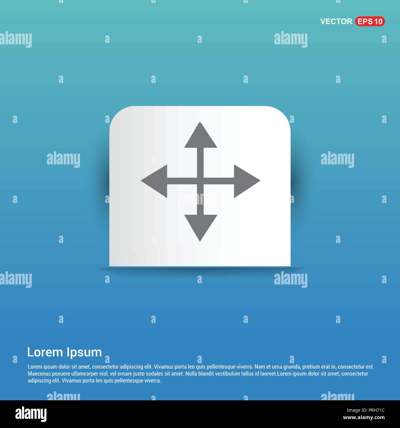 Four Side arrow Icon - Blue Sticker button Stock Vector Image & Art - Alamy