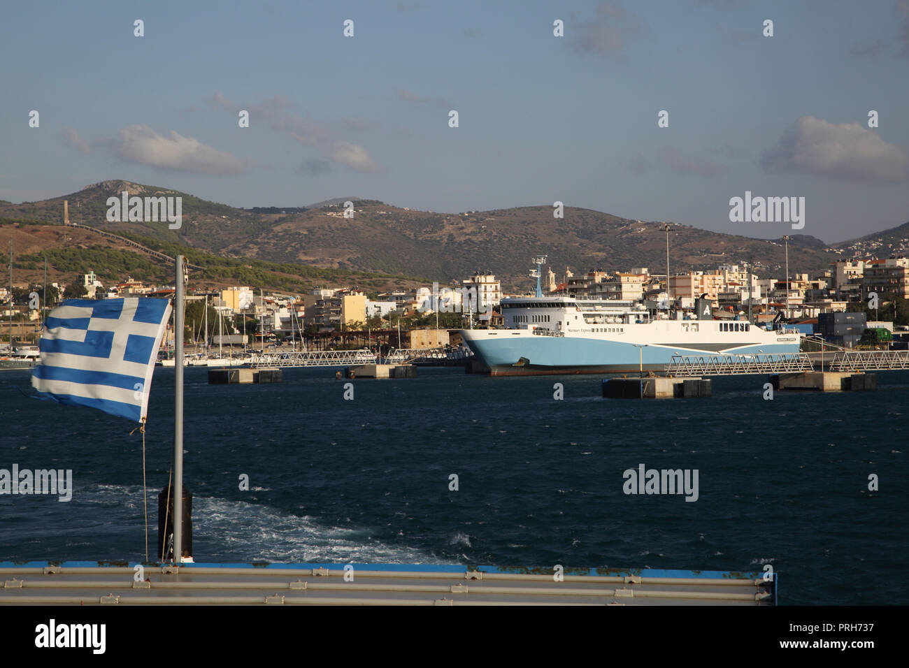 Lavrio Port Attica Greece View of Harbour From Ferry Heading Towards ...