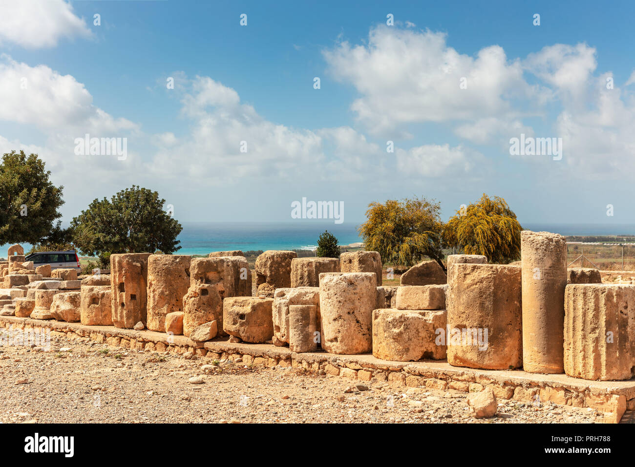 The ancient stones and columns are the preserved parts of the Aphrodite ...