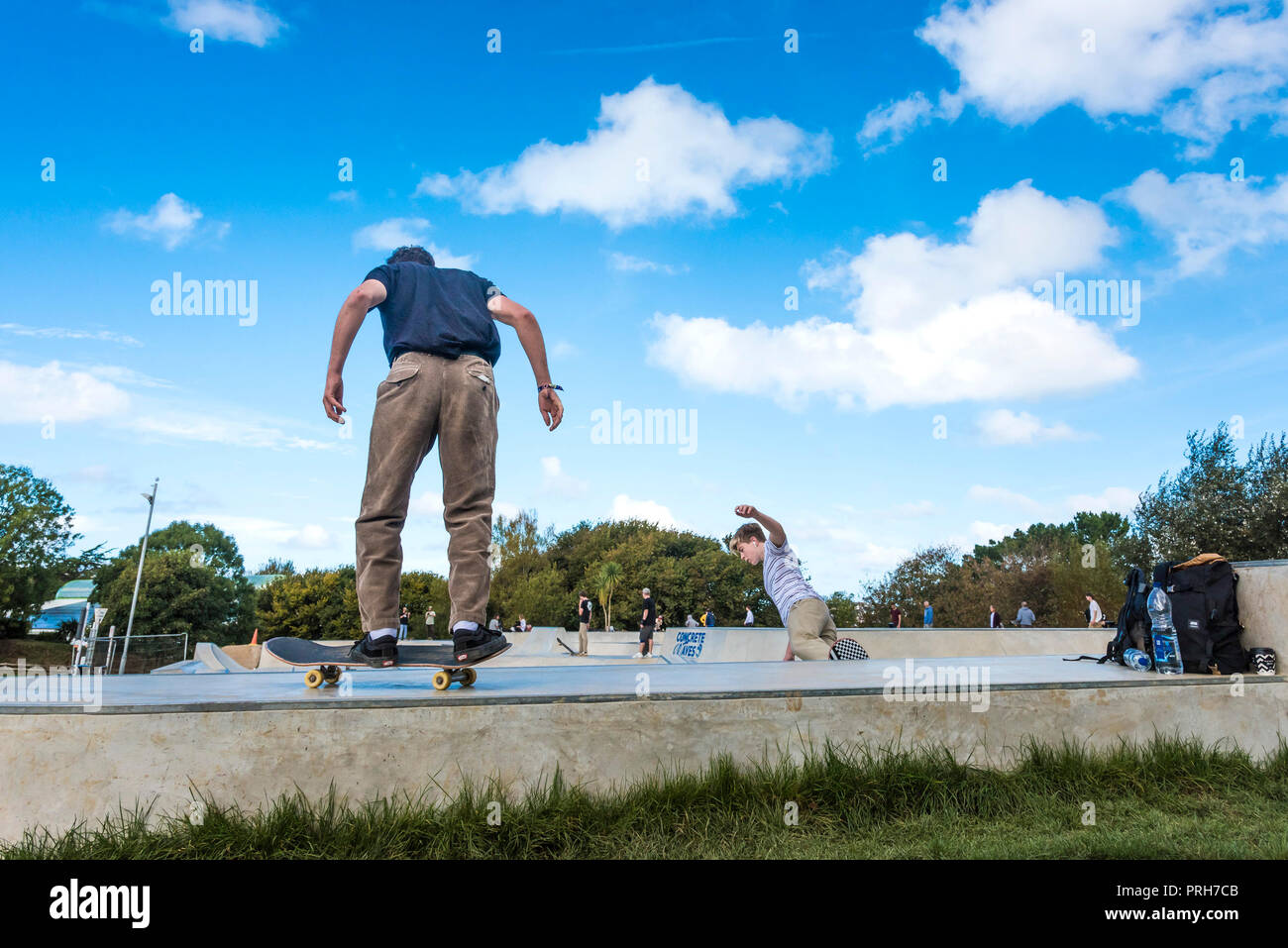 Skateboarding activity at Concrete Waves Skateboard Park in Newquay in ...