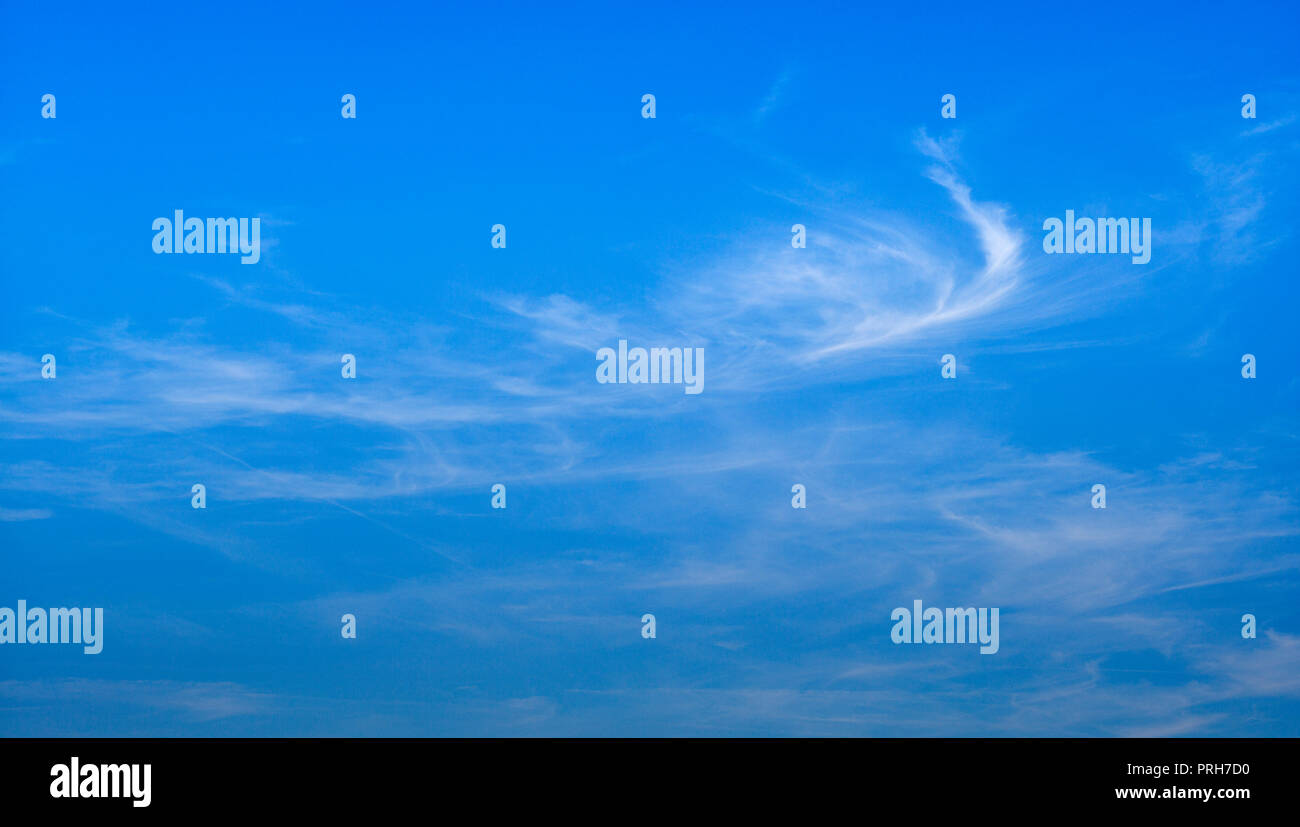 Thin cirrus clouds in blue sky over south Wales Stock Photo - Alamy