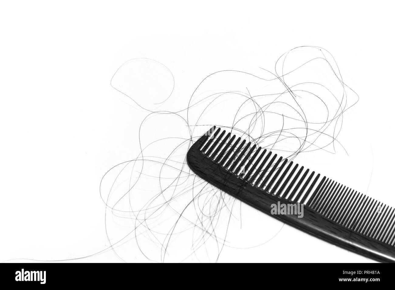 woman hair fall with comb isolated on white background Stock Photo - Alamy