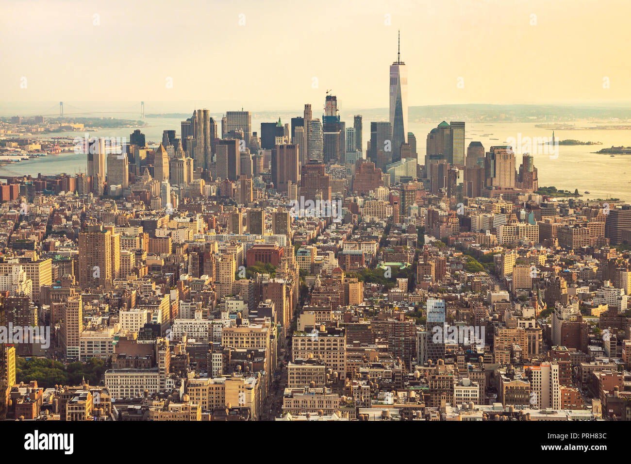 Aerial view downtown wide panoramic hi-res stock photography and images - Alamy