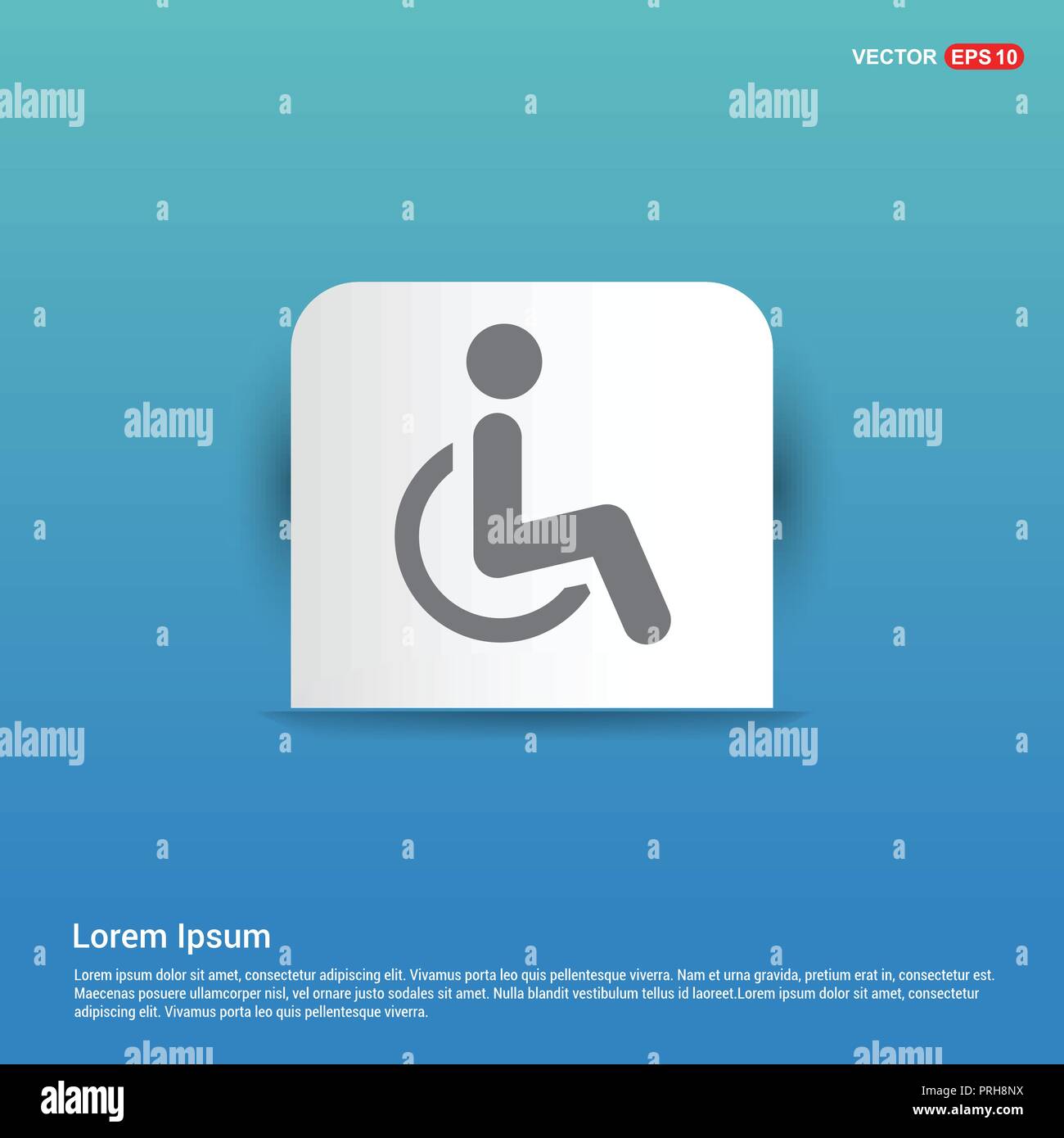 Disabled person icon - Blue Sticker button Stock Vector Image & Art - Alamy