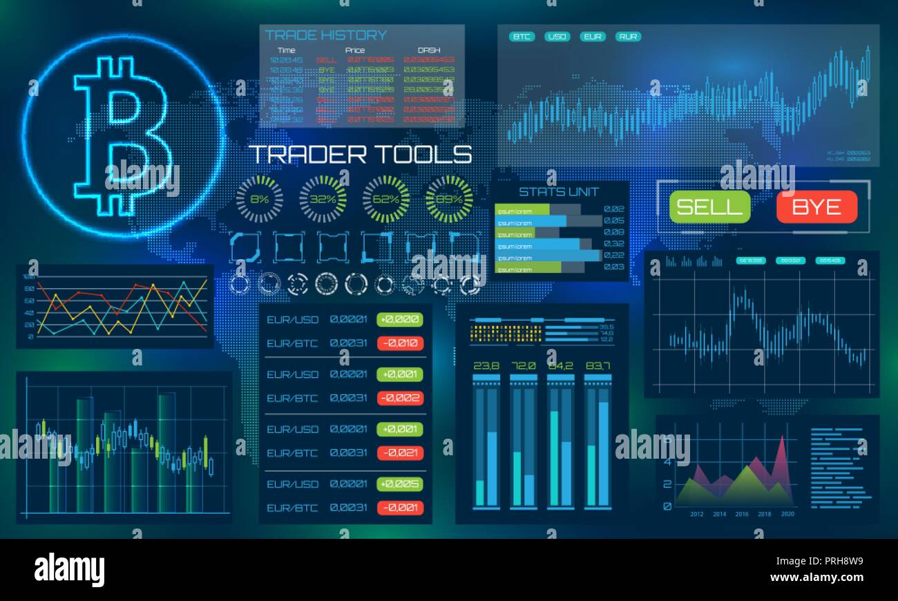 Bitcoin Technology Visualization. Futuristic aesthetic design. Bit Coin ...